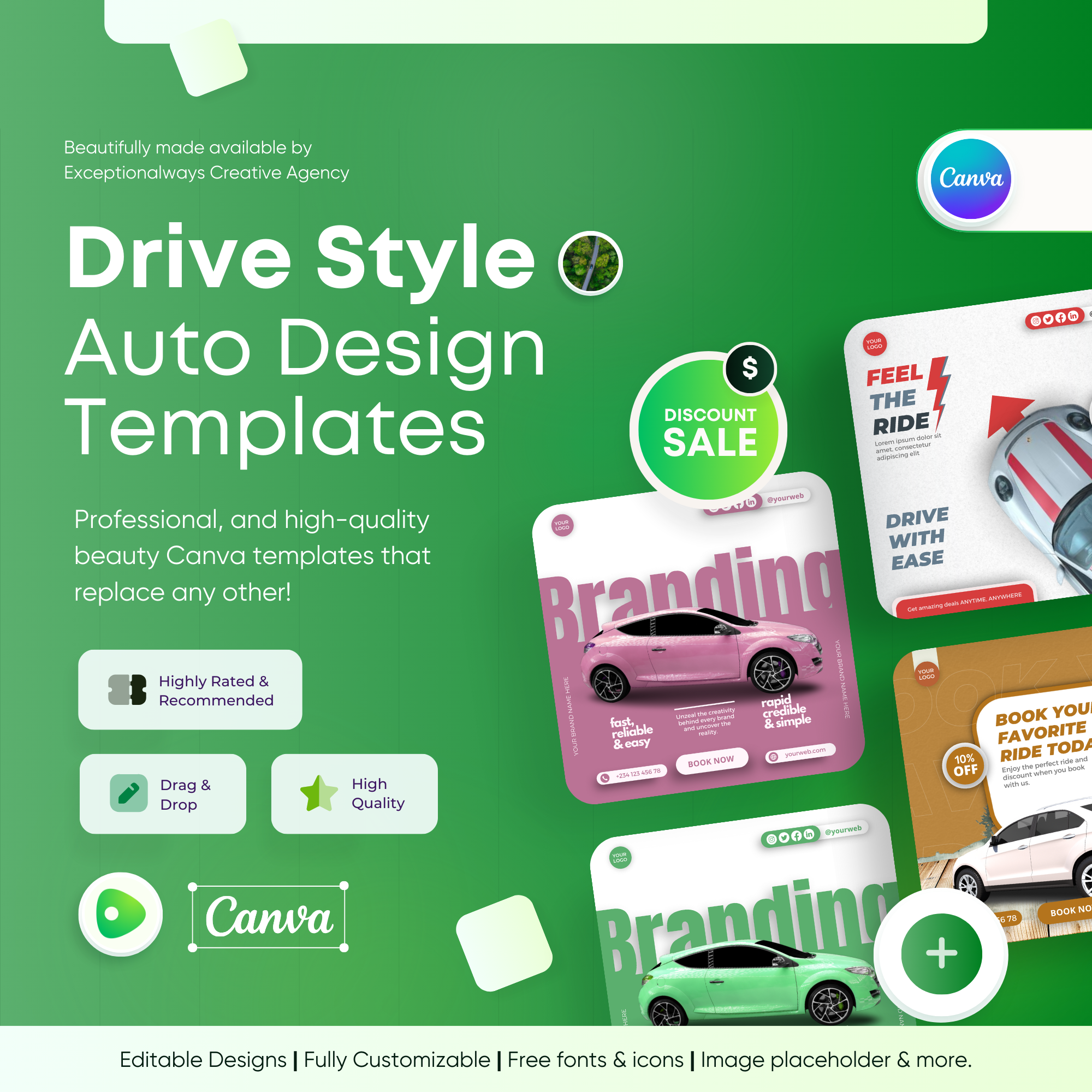 Drive Style-Auto Canva Templates - Exceptionalways