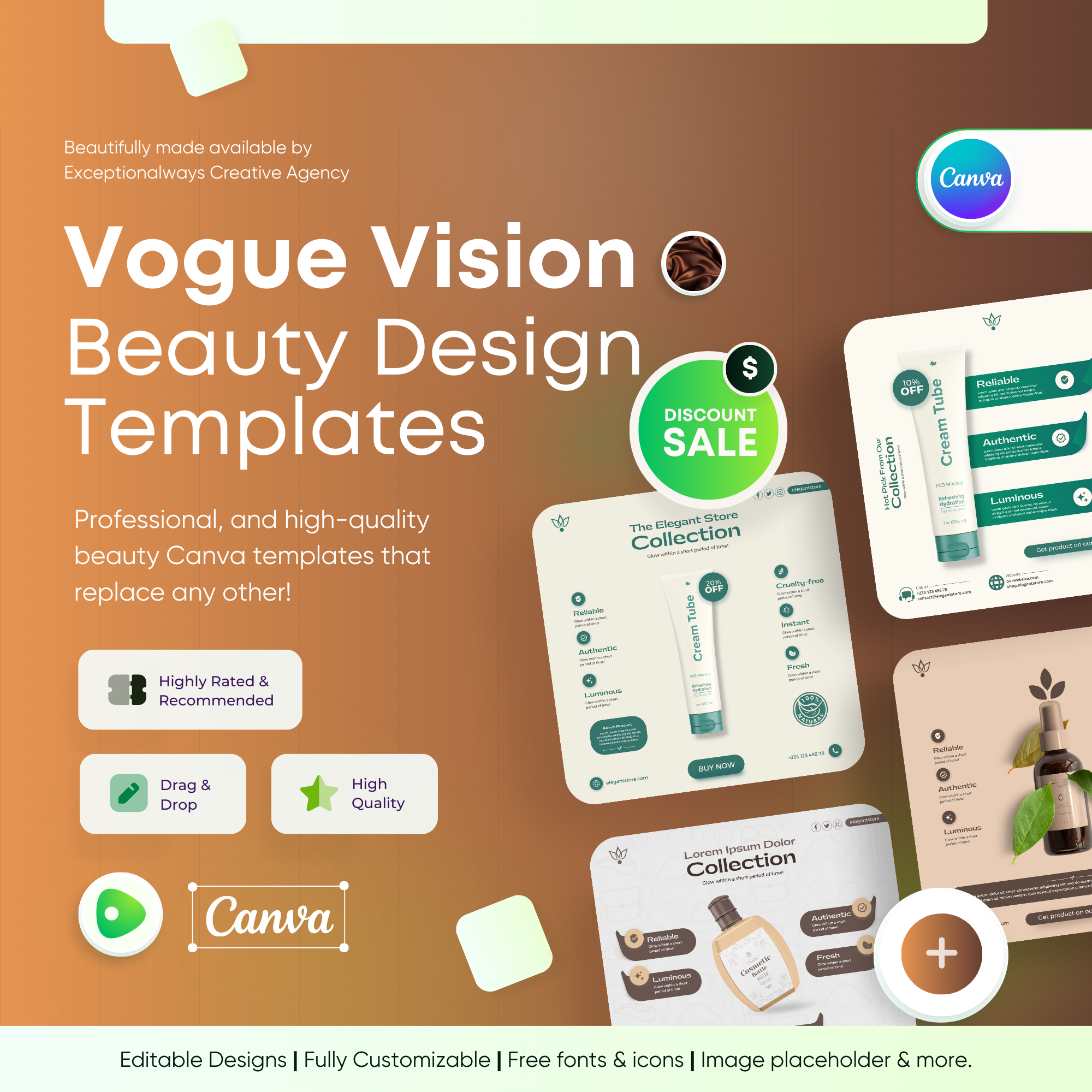 Vogue Vision - Beauty Canva Templates - Exceptionalways