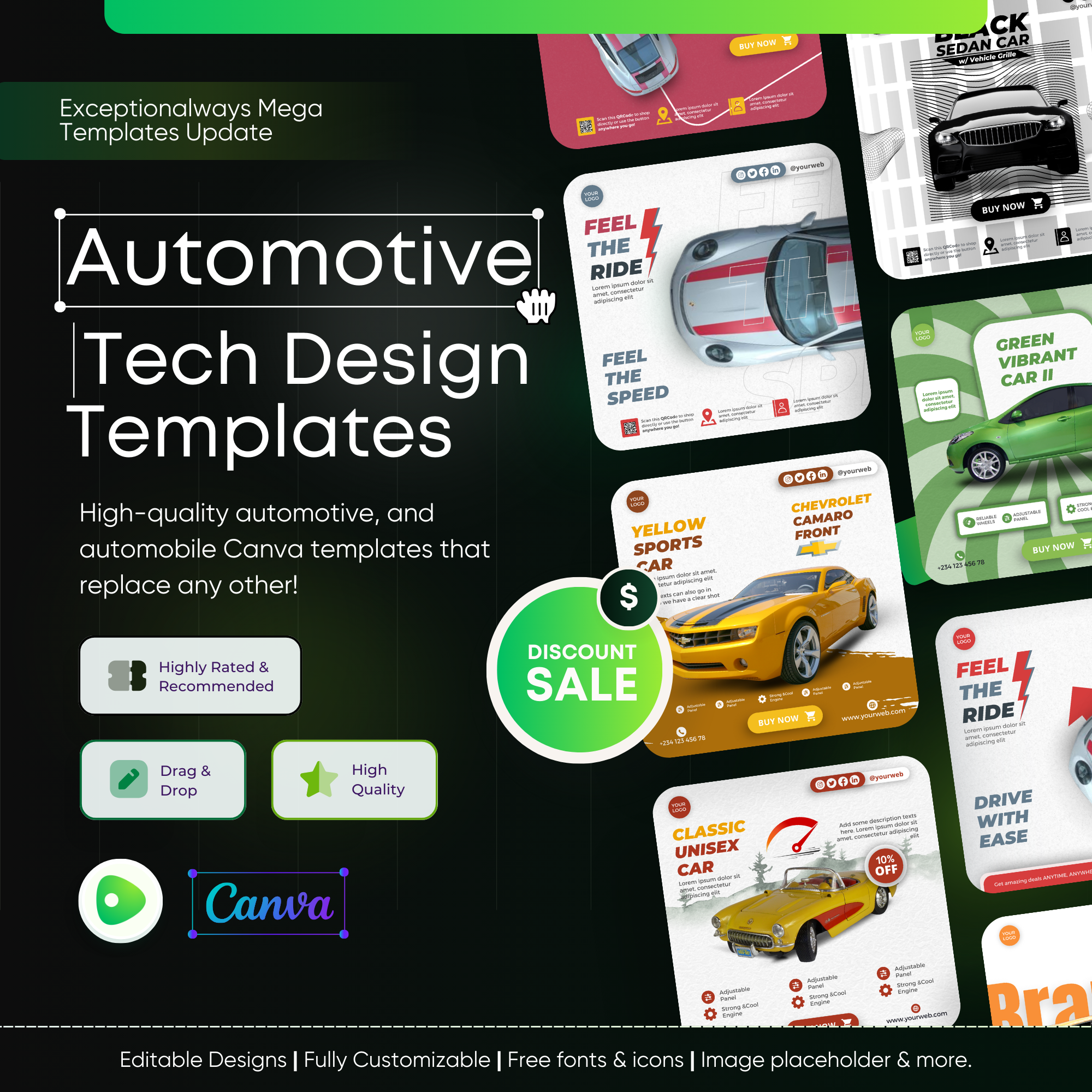 Automotive and Tech Canva Design Templates - Exceptionalways