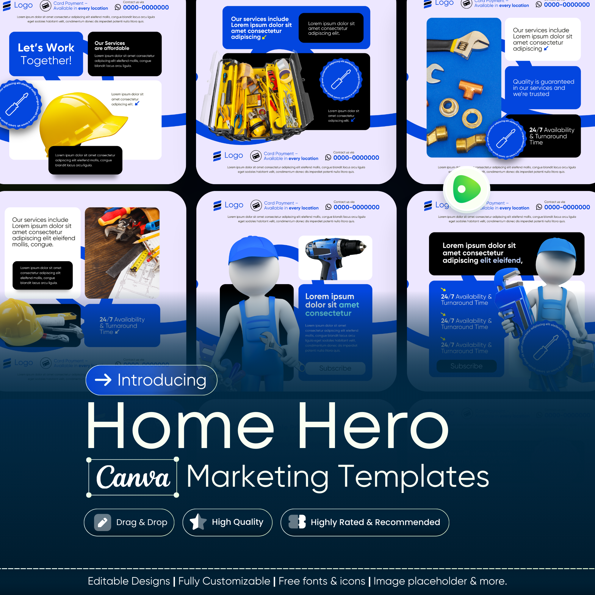 Home Hero – Construction & Maintenance Canva Templates - Exceptionalways