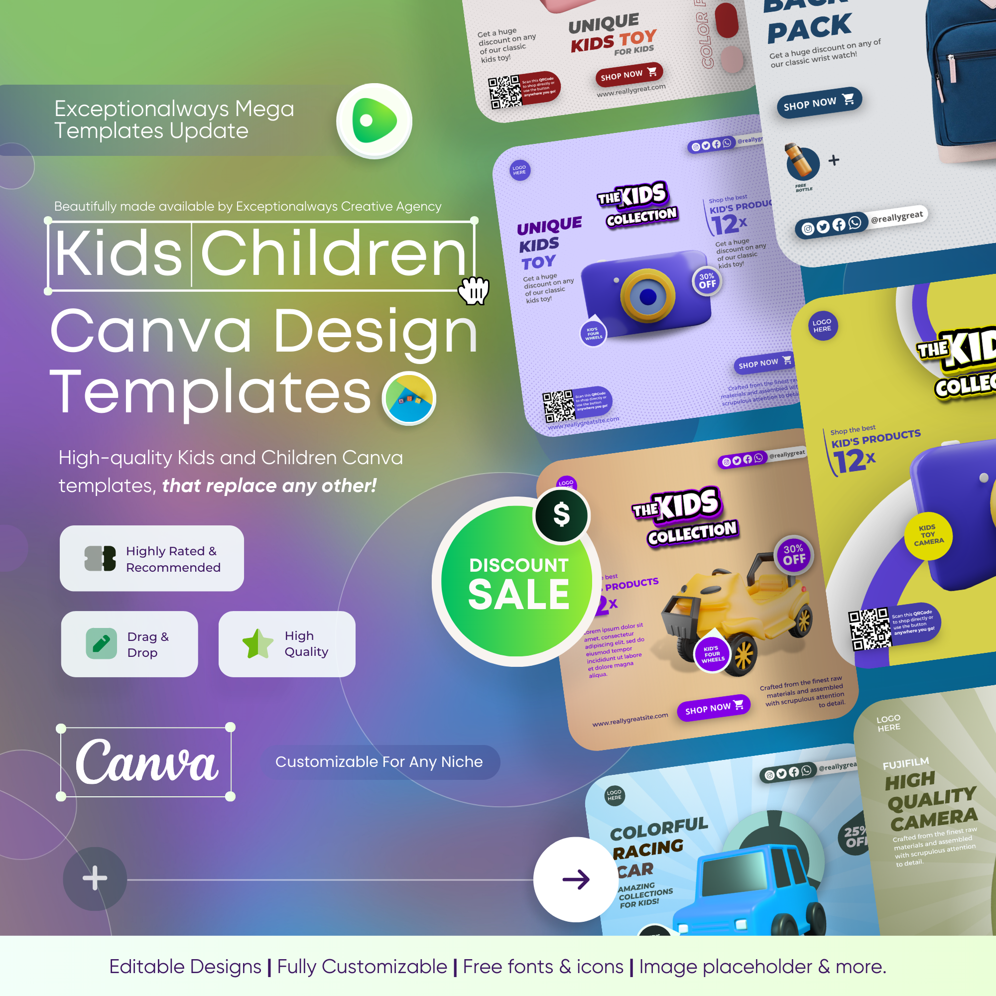 Kids, Children Canva Design Templates - Exceptionalways